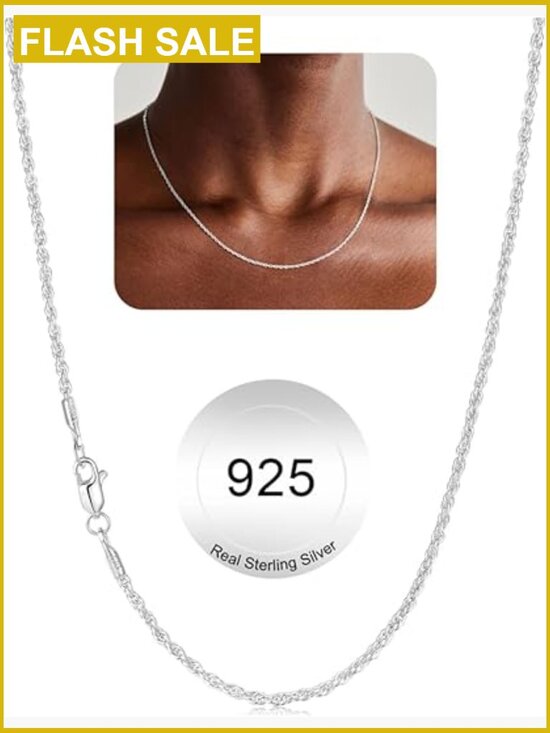 Jewelry | 15mm Sterling Silver Twisted Rope Chain Necklace 1626 Inches ...